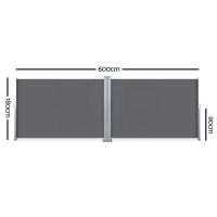 China Double Iron Side Awning, 180 x 600 cm, Made of Polyester, Light grey, For Garden for sale