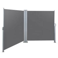 China Double Iron Side Awning, 180 x 600 cm, Made of Polyester, Light grey, For Garden for sale