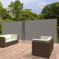China Double Iron Side Awning, 180 x 600 cm, Made of Polyester, Light grey, For Garden for sale