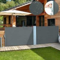 China Double Iron Side Awning, 180 x 600 cm, Made of Polyester, Dark grey, For Garden for sale