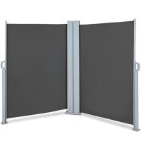China Double Iron Side Awning, 180 x 600 cm, Made of Polyester, Dark grey, For Garden for sale