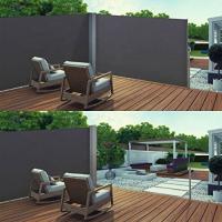 China Double Iron Side Awning, 180 x 600 cm, Made of Polyester, Dark grey, For Garden for sale