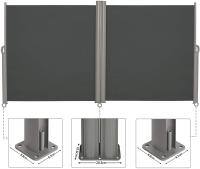 China Double Side Awning, Full Aluminium Frame, 160x600 Cm, Dark Grey, For Garden Backyard for sale