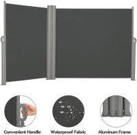 China Double Side Awning, Full Aluminium Frame, 160x600 Cm, Dark Grey, For Garden Backyard for sale
