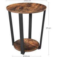 China Round End Table Side Table NightStand 2 Tiers for Couch Sofa Bed Living Room for sale