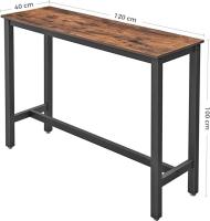 China Bar Table Dining Table Metal Frame Industrial Design Easy Assembly Vintage Brown for sale