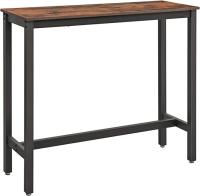 China Bar Table Dining Table Metal Frame Industrial Design Easy Assembly Vintage Brown for sale