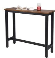 China Bar Table Dining Table Metal Frame Industrial Design Easy Assembly Vintage Brown for sale