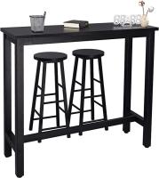 China Bar Table Dining Table Metal Frame Industrial Design Easy Assembly Vintage Brown for sale