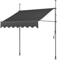 China 250/300 cm Wide Clamp Awning Sun Protection Balcony Awning Height Adjustable Sun Awning with Hand Crank without Drilling for sale