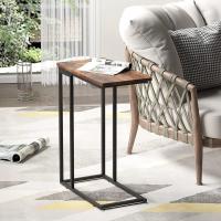 China C-Shaped Snack Table Portable Laptop Holder  Table Sofa Side Table Wood Look Accent ,Space Saving in Living Room Bedroom for sale