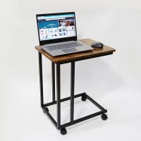 China Industrial Side Table C Shaped End Table with Wheels for Couch and Bedside Coffee Snack Laptop for sale