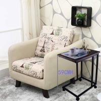 China Industrial Side Table C Shaped End Table with Wheels for Couch and Bedside Coffee Snack Laptop for sale