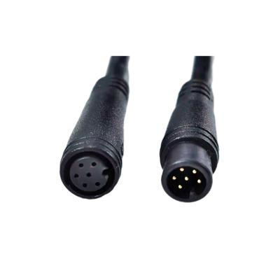 China 3Ft Length Male To Female M8 6pin Waterproof Bicycle GPS Positioning Cable PVC Jacket for sale