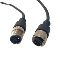 China Metal Screw Phoenix M12 Cable 100cm Length Male To Female Black With PVC Cover for sale