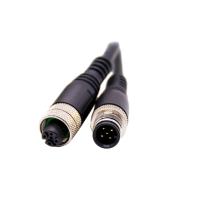China Metal Screw Phoenix M12 Cable 100cm Length Male To Female Black With PVC Cover for sale