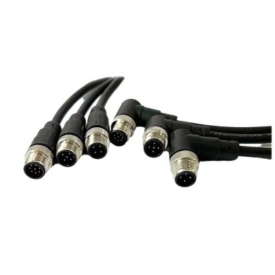 China Custom Multi Core M12 Cable Assemblies Right Angle Male For Sensor for sale