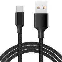 China Black Color 3A USB Charging Data Cable Nylon Braided RoHS CE Certified for sale