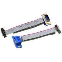 China 30cm Length Flat Ribbon Cable Assembly DB 9 Pin Male To Female Connector for sale