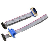 China 30cm Length Flat Ribbon Cable Assembly DB 9 Pin Male To Female Connector for sale