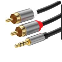 China Colorful Video Audio Cables , Stereo Jack Cables 2 Rca 3.5Mm Digital To Male For Car for sale