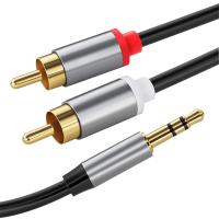 China Colorful Video Audio Cables , Stereo Jack Cables 2 Rca 3.5Mm Digital To Male For Car for sale