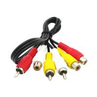 China Male To Female Video Audio Cables , 3 Rca AV Cable For Sound Speaker Projector for sale