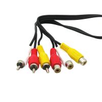China Male To Female Video Audio Cables , 3 Rca AV Cable For Sound Speaker Projector for sale