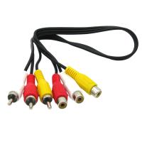 China Male To Female Video Audio Cables , 3 Rca AV Cable For Sound Speaker Projector for sale