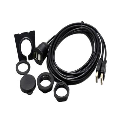 China Waterproof USB2.0 Dual USB Port Cable 1 Meter For Car Motorcycle for sale