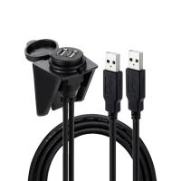 China Waterproof USB2.0 Dual USB Port Cable 1 Meter For Car Motorcycle for sale