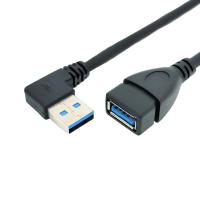 China 90 Degree Right Angle USB Charging Data Cable With USB 3.0 Male To Female Adapter for sale