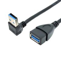 China 90 Degree Right Angle USB Charging Data Cable With USB 3.0 Male To Female Adapter for sale