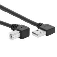 China 1 Meter USB Printer Data Cable With 90 Degree L Type Dual Right Angle Left Angle for sale