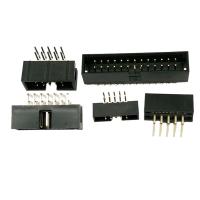 China Right Angle Female Printed Circuit Board Connectors Dual Row 1.27mm 2.54mm Pitch Box Header for sale