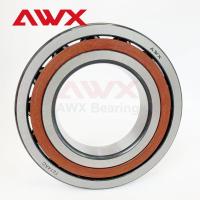 China SUJ2 Ceramic Balls Pressed Steel Cage Contact Angular Ball Bearing for sale