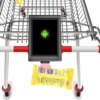 China Bimi Supermarket Shopping Cart Checker with Built-in 1D/2D Scanner and 7inch Display for sale