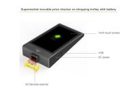 China 5000MA Battery 7inch Touch Screen Movable Checker on Shopping Trolley for Supermarket for sale