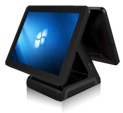 China 15'' Ture Flat Touch Screen Bimi 2021 POS Terminal/2019 External Card Reader Optional for sale