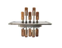 China 10 Pin Hermetic Seal Terminal Copper Plated Tin Double Soldering Pads Glass Ceramic Metal Sintering 25A 150C for sale