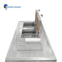 China 0-2400W Industrial Ultrasonic Cleaning Machine 175L 28Khz / 40 Khz Two Tanks Cleaner for sale