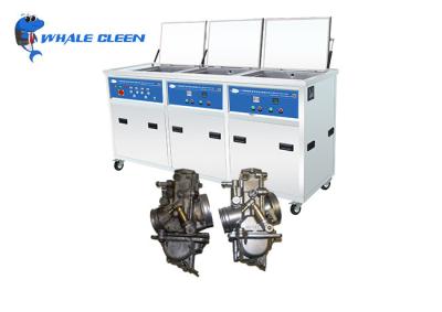 China Three Soak Tanks Industrial Ultrasonic Cleaning Machine , 1200W Metal Belt Ultrasonic Cleaner for sale