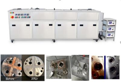 China Custom Five-Tank Ultrasonic Cleaner For Rust Removal Precision Parts 77L 135L And 264L Parts Washer Tanks for sale