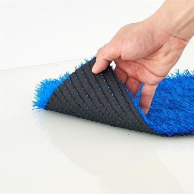 China Density 18900s/Sqm Blue Colored Artificial Turf 25mm Fake Grass UV Resisting for sale
