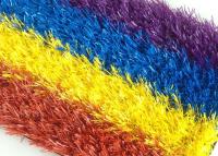 China 25mm Colorful Purple Artificial Grass Mat Red Artificial Turf 9800D for sale