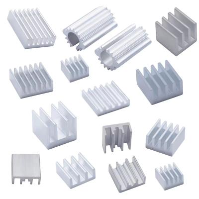 China Mini Anodized Aluminum Heatsink 9mm-14mm Width with 0.8mm-30mm Thickness for Electronics Cooling for sale