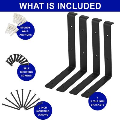 China Custom Heavy Duty 12 Inch Shelf Bracket 1/5 Inch Thick Metal Stamping for DIY Floating Shelves for sale