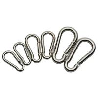 China M4 M12 Stainless Steel D Shape Pet Chain Hooks Quick Connect Loops Plain Finish Insurance Mountaineering Buckles for Outdoor Use for sale