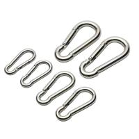 China M4 M12 Stainless Steel D Shape Pet Chain Hooks Quick Connect Loops Plain Finish Insurance Mountaineering Buckles for Outdoor Use for sale