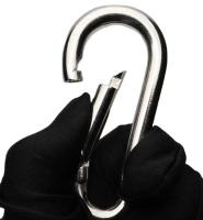 China M4 M12 Stainless Steel D Shape Pet Chain Hooks Quick Connect Loops Plain Finish Insurance Mountaineering Buckles for Outdoor Use for sale